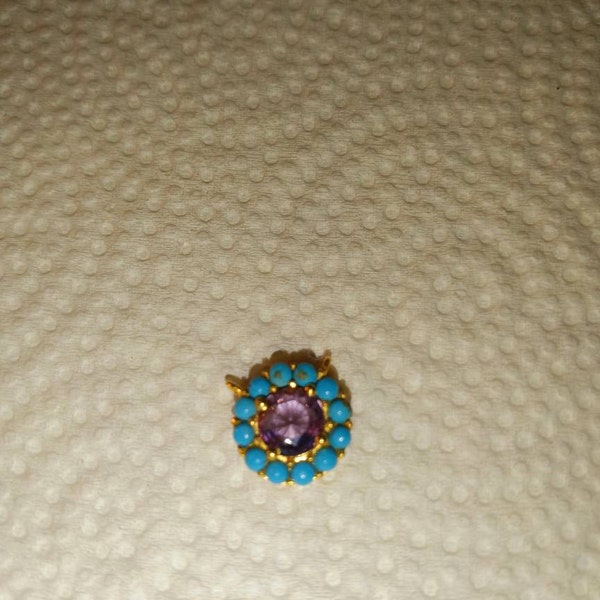 Natural Amethyst Double Drop Loop Spacer Link Connector, 18k Gold ...