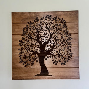 Tree of Life Wooden Sign, Tree Wall Hanging, Laser Engraved Wooden Sign ...