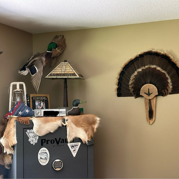Classic Barnwood Turkey Fan Mount - Etsy