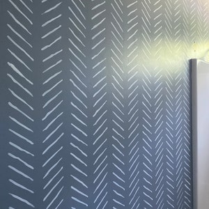 Hand Drawn Chevron Wall Stencil LARGE WALL STENCIL Stencils Instead of ...