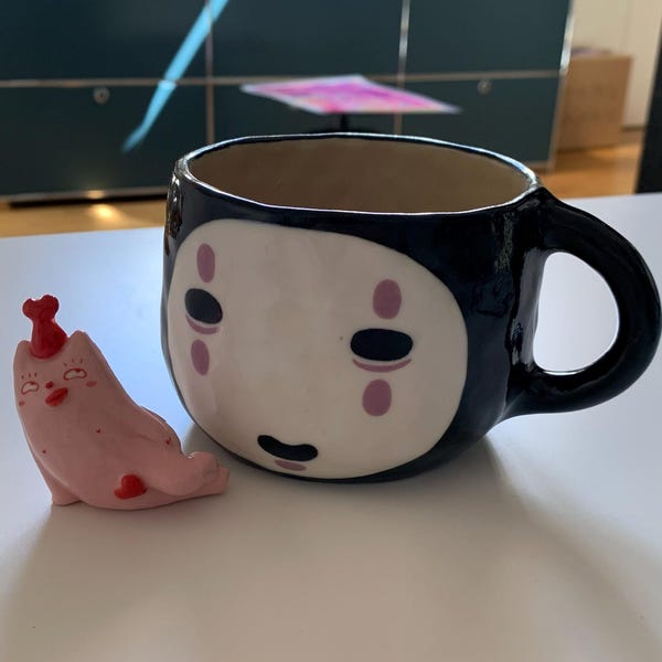 Pre-order Faceless Anime Character Handmade Ceramic Mug,unique Coffee ...