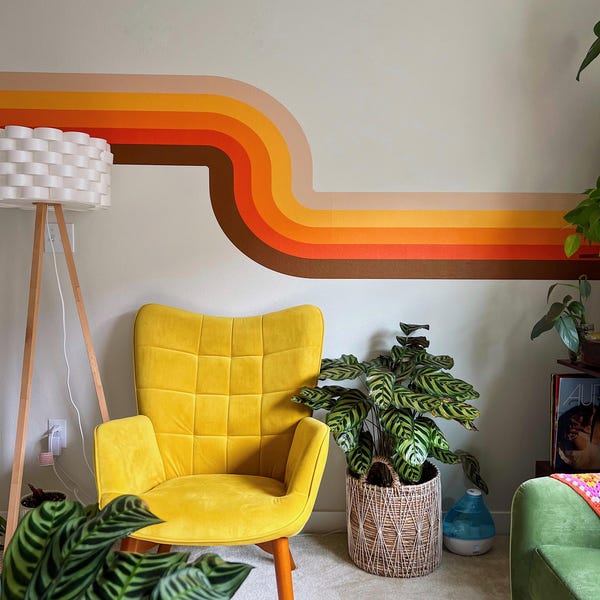 Retro Stripe Wall Decal / Retro Stripes / Stripes Wall Decal / Retro ...