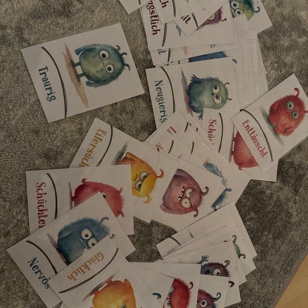 Spanish Emotions Flashcards With Dragons, Colorful PDF Download ...