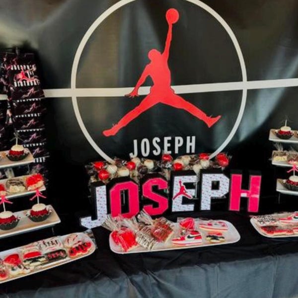 Airman 3D Number 2023, Sneaker Head Party Decor, Jumpman 3D Numbers ...