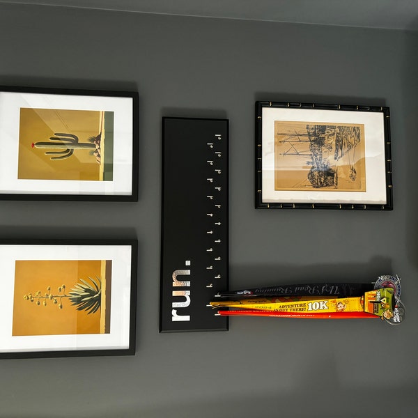 Triathlon / Running Medal Holder, Gray or Black With Chrome "it Never ...