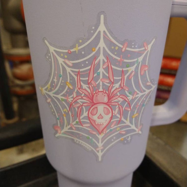 Sprinkle Spider Sticker - Kawaii Art - Pink Arachnid - Spooky and Cute ...