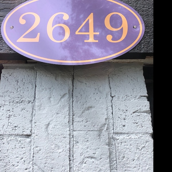 Custom Oval Address Sign Black Aluminum 12"w X 7"h, Personalized House ...