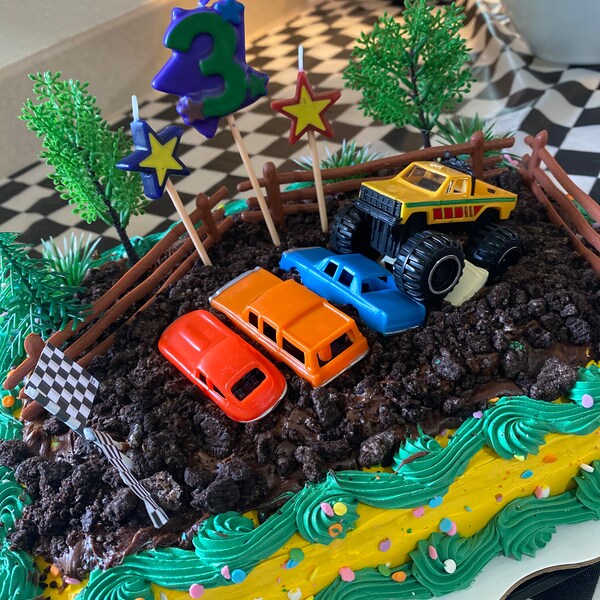 Monster Truck Cake Kit / Big Truck Crushing Cars Birthday / DIY Easy ...
