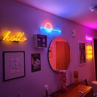 Business Neon Lights Mirror Logo Sign Acrylic Custom Logo Decoration ...