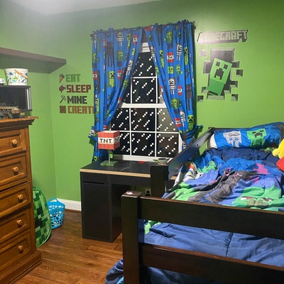 Pixelized Window Decals Minecraft Style Video Game Vinyl Stickers Boys ...