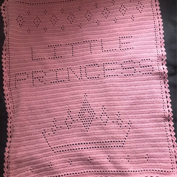 Crochet Blanket Pattern Little Princess Filet Blanket PDF, Uk and Us ...