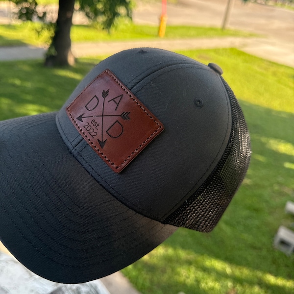 Custom DAD Leather Patch Hat | Fathers Day Hat - Etsy
