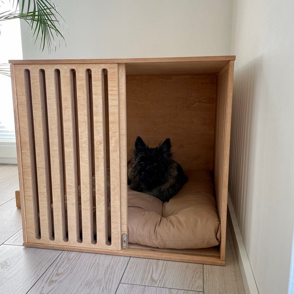 Lumio II Dog House, Modern Indoor Dog Crate, Dog Bed, Wooden Pet House ...
