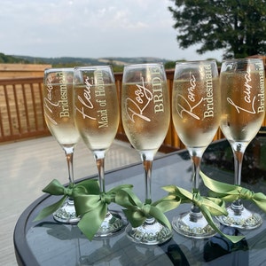 Personalised Flute Bridal Party Champagne Flutes - Etsy