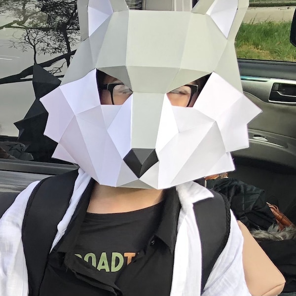Wolf Mask Papercraft PDF, SVG Template, Low Poly Mask, 3d Paper Mask ...