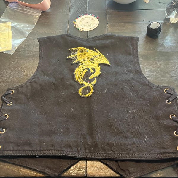 Embroidered Winged Dragon Iron on Patch, Dragon Patch, Dragon Applique ...