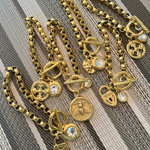 2 Heart Cross Rectangle Charm Antiqued Rustic Brown Heart | Etsy