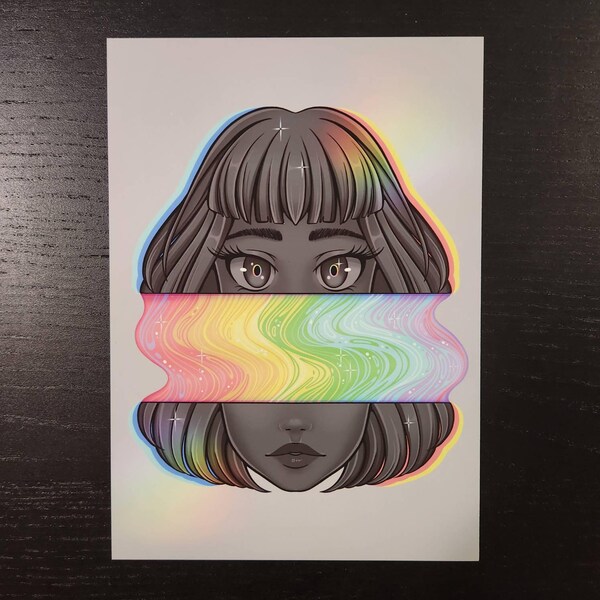 Crystallization Enamel Pin, Kawaii Anime Girl Lapel Pin, Cute Trippy ...