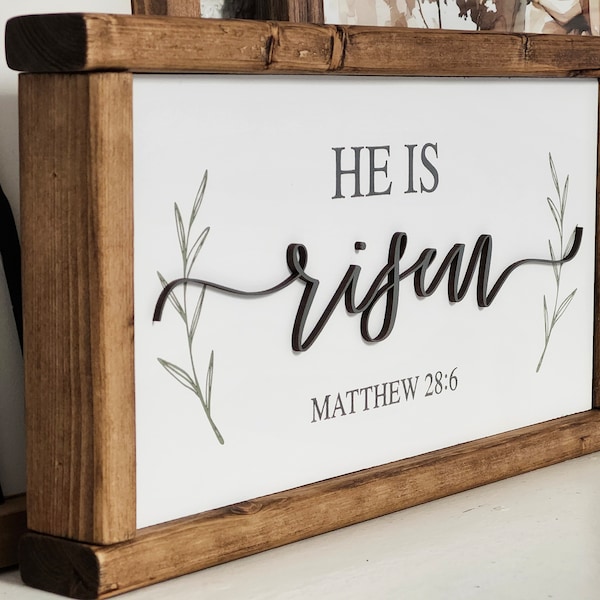 He is Risen Sign | Easter Decor | Easter Decoration | Easter Wood Sign ...