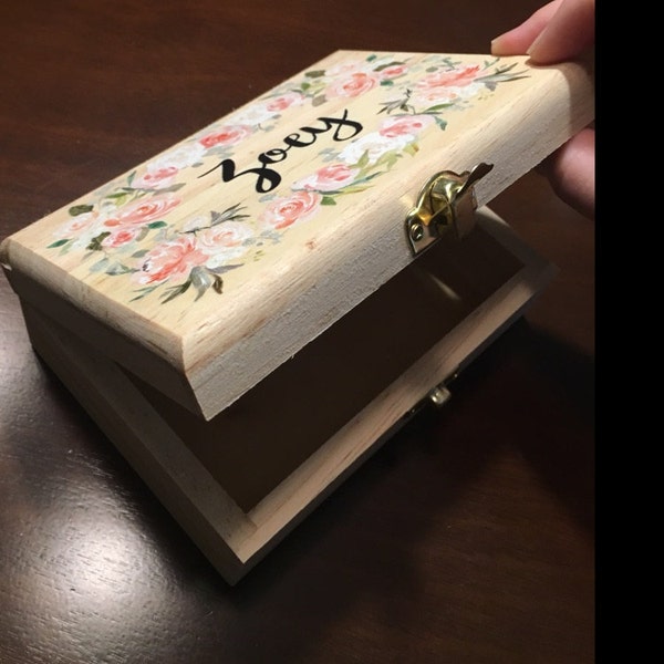 Flower Girl or Bridesmaids Gift Box Jewelry Box Personalized Name ...