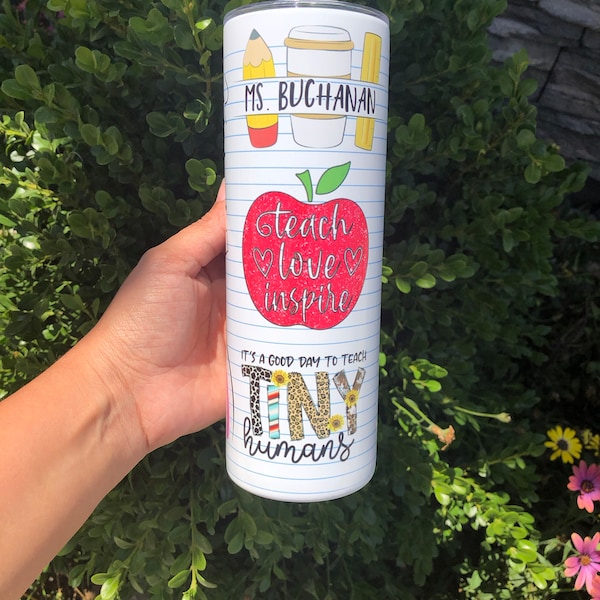 Teacher 20oz Sublimation Tumbler Design, Teacher Life, Teacher ...