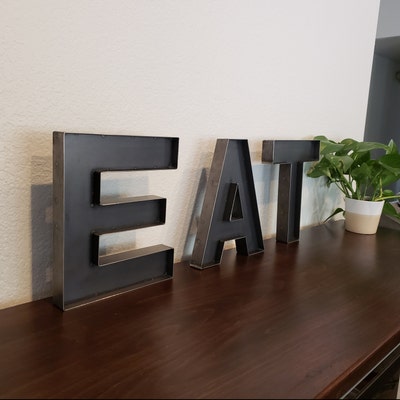 Metal EAT Sign-rustic Metal EAT Letters-industrial Metal EAT Wall Decor ...