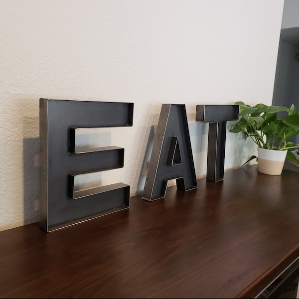 Metal EAT Sign-rustic Metal EAT Letters-industrial Metal EAT Wall Decor ...
