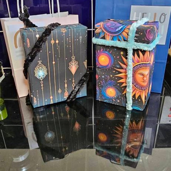 Boho Psychedelic Wrapping Paper Bold, Colourful Art Deco for Mum Garden ...