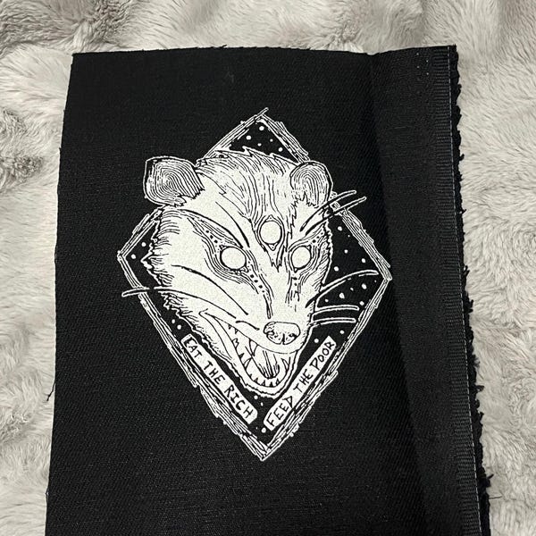 Punk Rock Opossum Print- Hand Printed on Paper - Original Art - Etsy