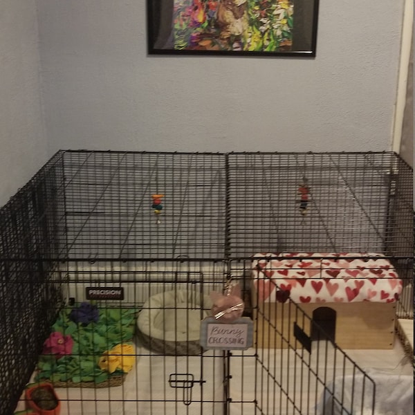 Bunny Rabbit Art Print Spring Flowers Cute Nursery Animal Wall Decor ...