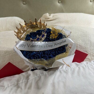 Ramo Buchon, Pink Eternal Rose Bouquet, Handmade Fake Flowers Bouquet, Ever Lasting Flower ...