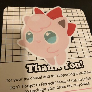 Jigglypuff Bow Sticker Video Game Stickers Laptop Stickers - Etsy