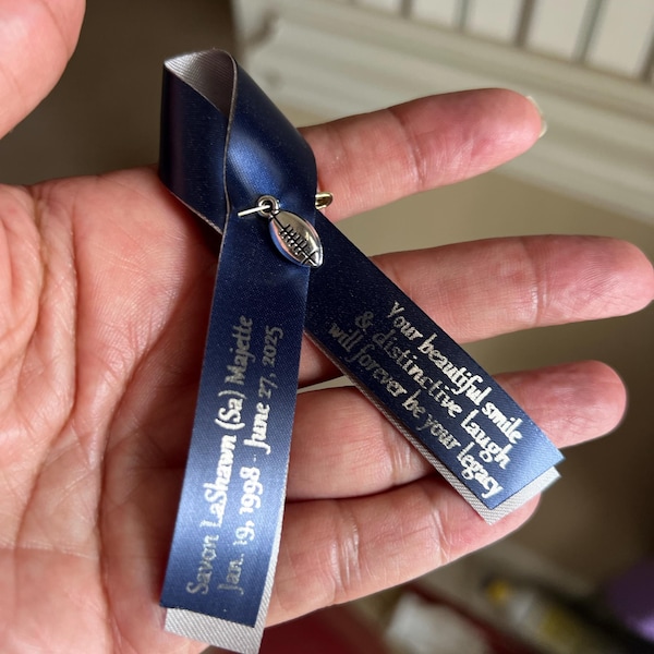 Custom Memorial Ribbons Pinned and Ready to Wear , Lapel Ribbons ...