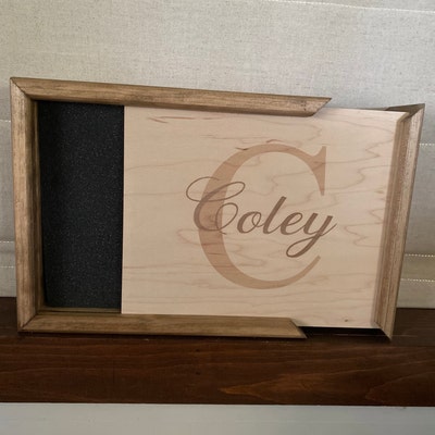 Top Seller, Engraved Wood Gun Case, Hidden Gun Case, Personalized Photo ...