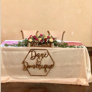 Personalized Hexagon Name Sign, Geometric Custom Large Name Sign ...