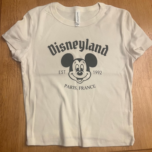 Disney Coquette Baby Tee, Cherry Mickey Bow Crop, Minnie Girlie Y2k Tee ...