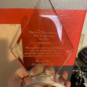 Engraved Oval Glass Award Personalized End of the Year Glass - Etsy