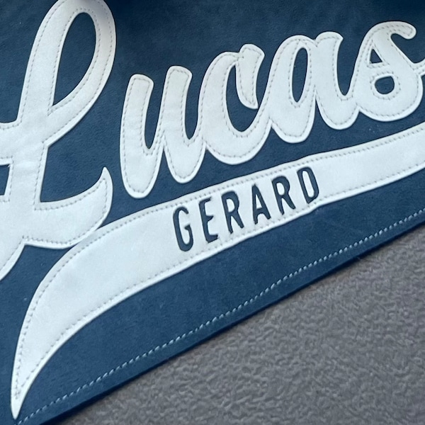 Two Line Large Custom Suede and Leather Pennant Flag Banner ...