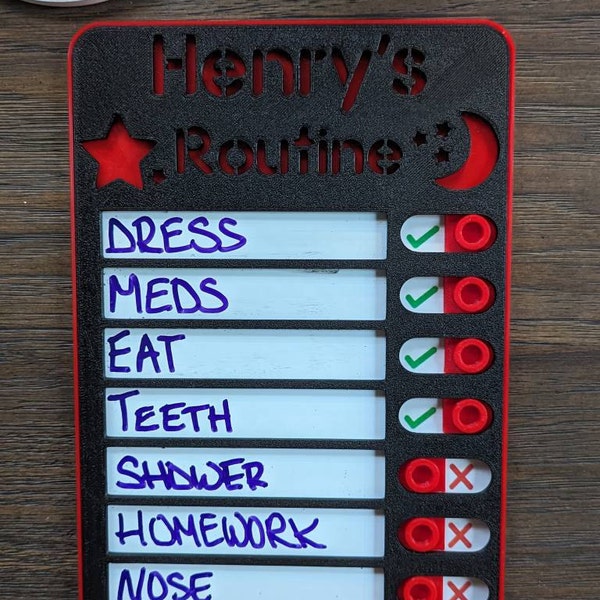 Sliding Routine Chart, Chore Chart, Daily Checklist, Kids Daily Tasks ...