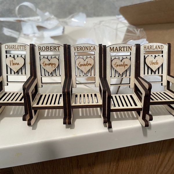 Engraved Mini Rocking Chair, Wedding Place Setting, Memorial Charms ...
