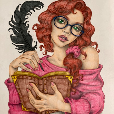 Dear Diary Coloring Page Grayscale Illustration Instant Download ...