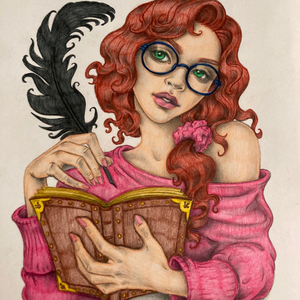 Dear Diary Coloring Page Grayscale Illustration Instant Download ...