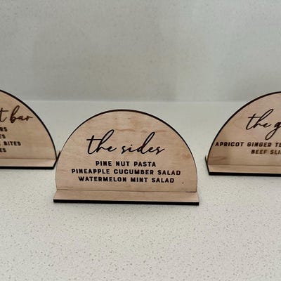 Wooden Buffet Food Name Sign, Food Table Tent Card, Food Tag, Cute ...