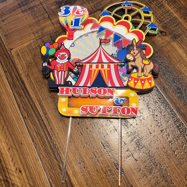 Whimsical Circus Tent Cake Topper for Birthday Parties, Carnivals, and ...