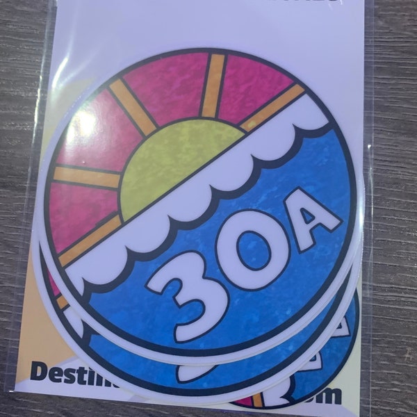 3" 30A Florida Emerald Coast 30 A Beach Decal Sticker Seaside Destin - Etsy