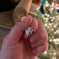 Lucky Stone Ring Raw Stone Silver Ring Multi Stone Crystal and Copper ...