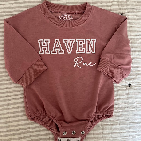 Personalized Name Baby Bubble Romper, Spring Baby Romper, Birthday ...