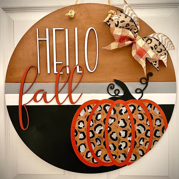 Fall Door Hanger | Fall Leopard Door Hanger | Fall Door Decor | Fall ...