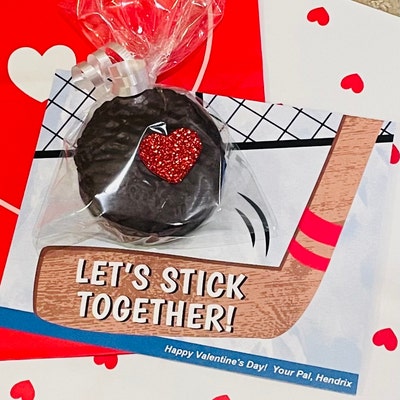 Hockey Valentine Printable, Kids Valentine, Ding Dongs Hockey Puck ...