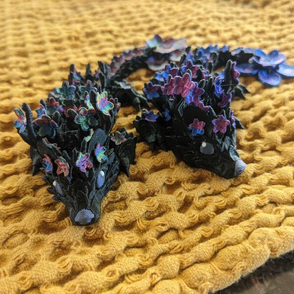 Baby Wolf Crystal Dragon | 6 Inch Articulating Flexible 3D Printed ...